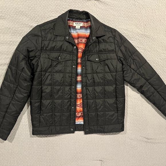 Ariat | Jackets & Coats | Ariat Womens Real Puffer Trucker Jacket Black ...